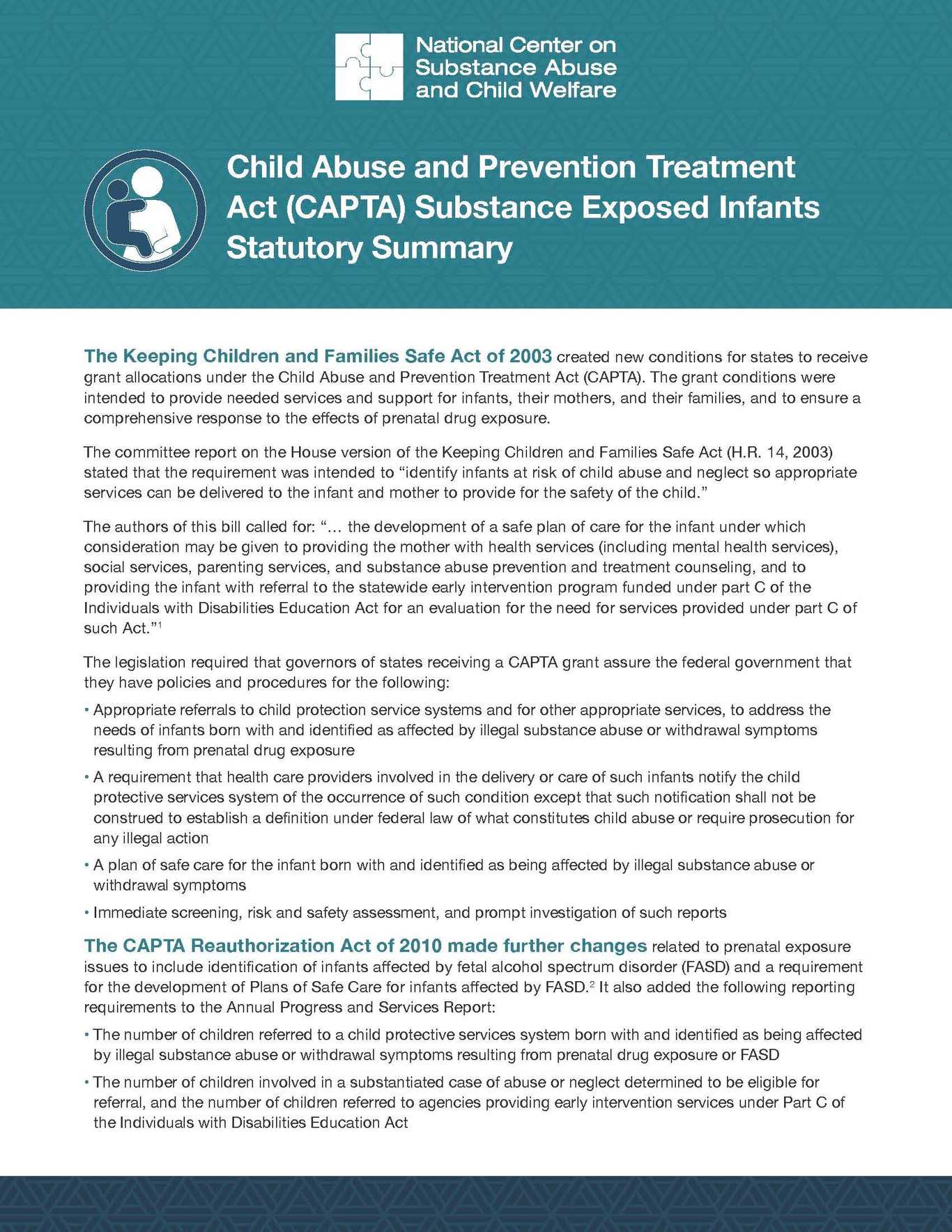 Child Abuse and Prevention Treatment Act (CAPTA) Substance Exposed ...